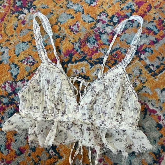 SIR the label | Tops | Sir Floral Lace Bralette With Ruffle Trim Crop ...